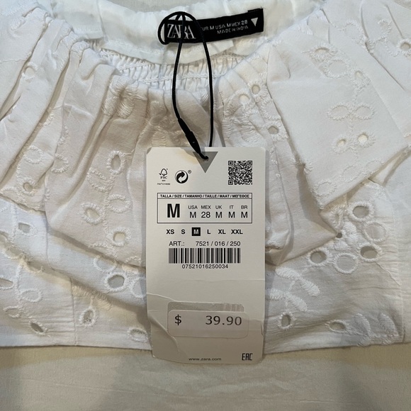 Zara | Tops | Zara Crop Top With Cutwork Embroidery | Poshmark